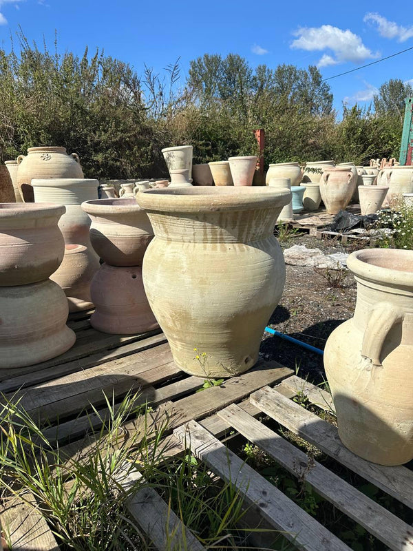Large Flared Terracotta Garden Jar | Rustic Mediterranean Planter ...